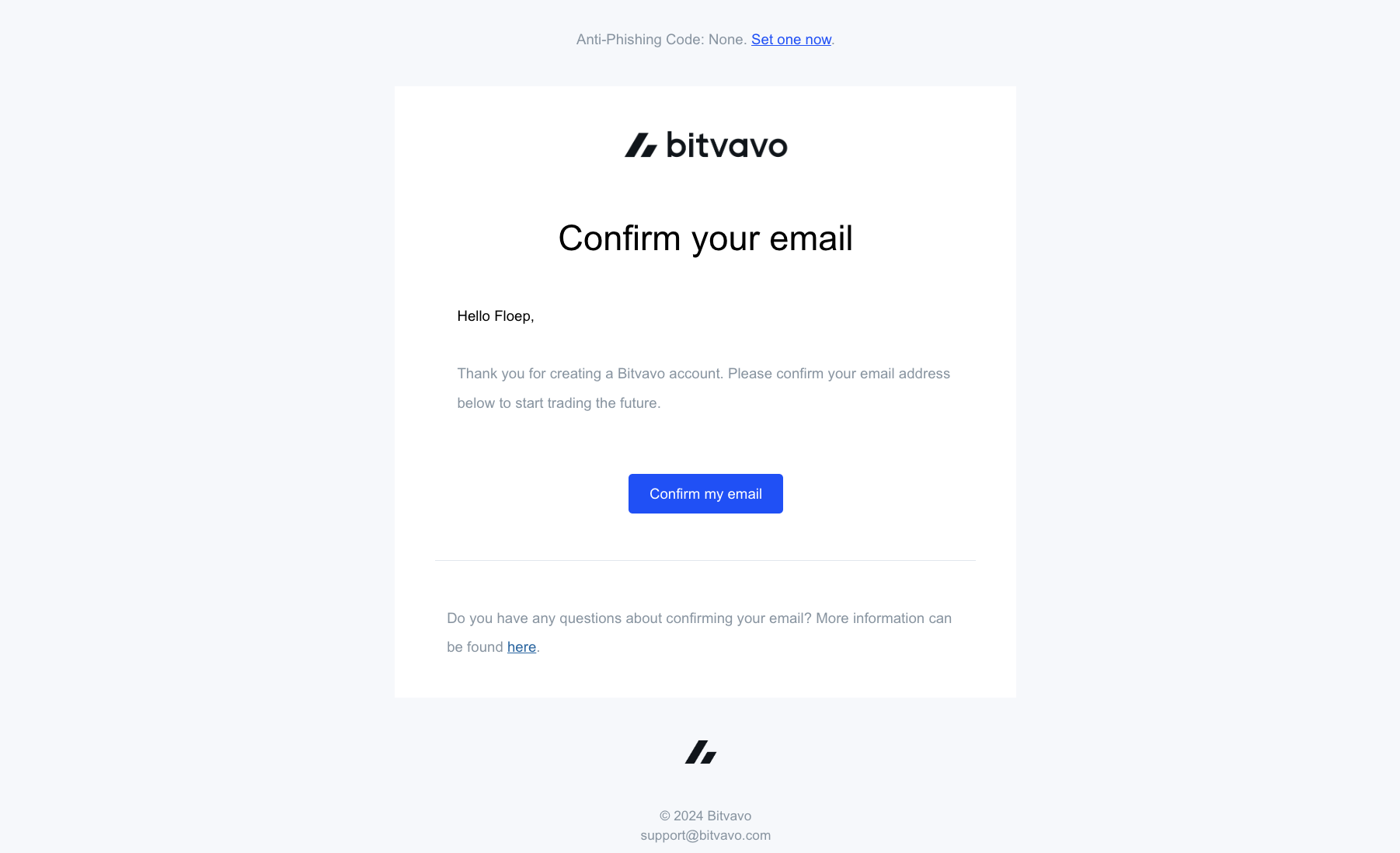 How do I verify my email address? – Bitvavo Help Center